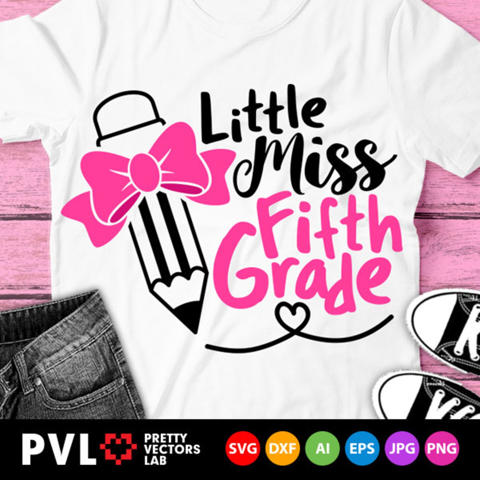 Little Miss Fifth Grade Svg Back to School Svg 5th Grade | Etsy