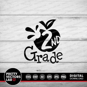Second Grade Svg, Back to School Svg, 2nd Grade Svg, Dxf, Eps, Png ...