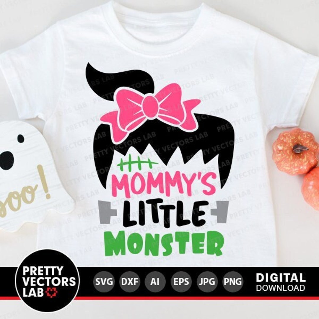 Mommy's Little Monster Svg, Girl Halloween Svg, Funny Quote Svg Dxf Eps ...