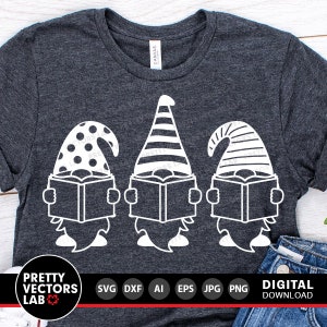 Back to School Gnomes Svg, Gnomes Outline Cut Files, Teacher Svg, Dxf ...