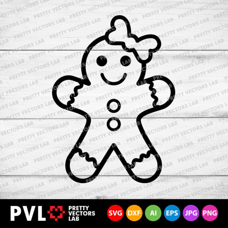 Gingerbread Girl Svg Christmas Svg Gingerbread Svg Dxf Etsy
