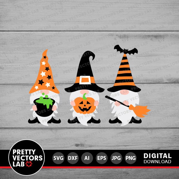 Halloween Gnomes Svg, Halloween Svg, Fall Cut Files, Gnomes Svg, Dxf ...
