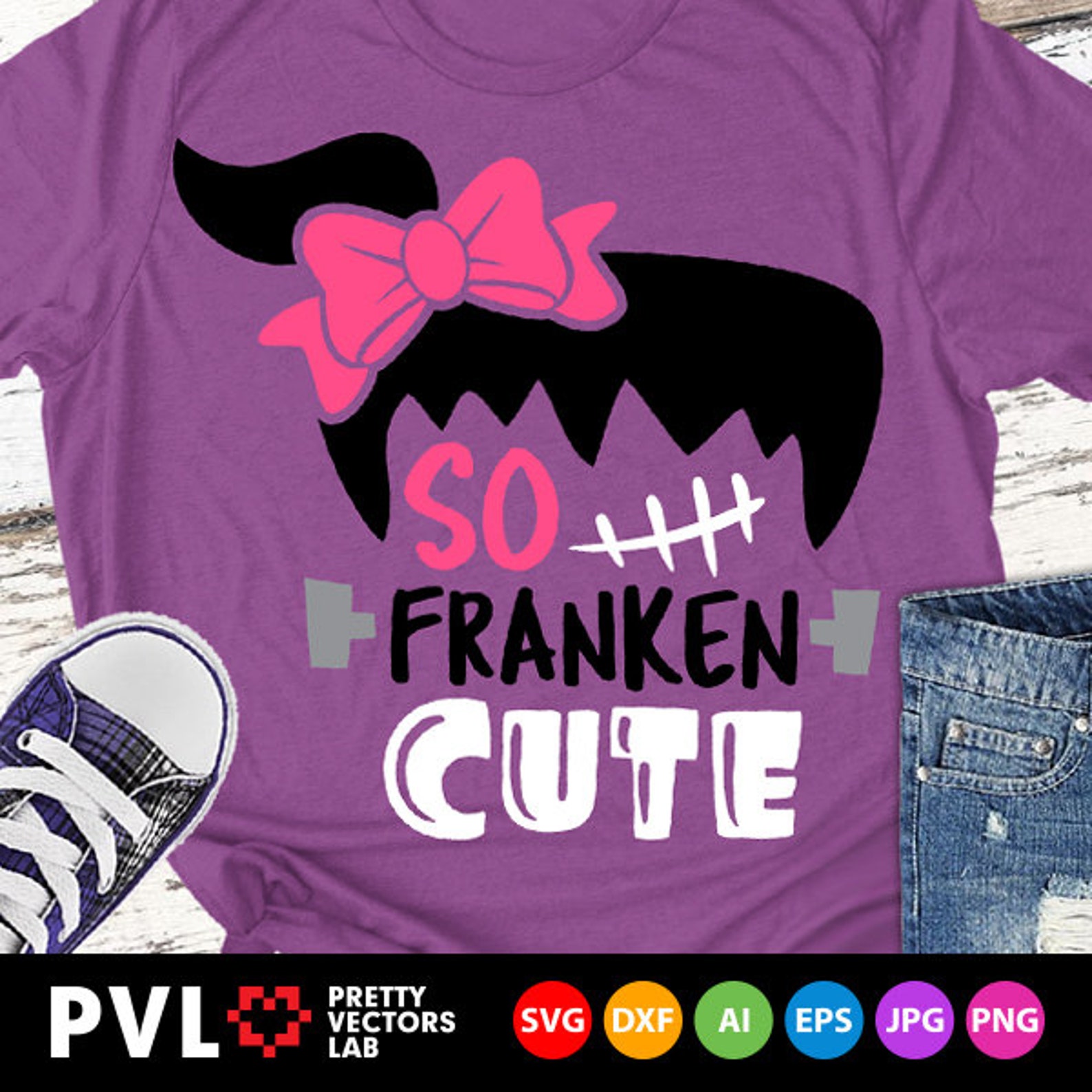 So Franken Cute Svg Girl Halloween Svg Monster Svg Dxf - Etsy