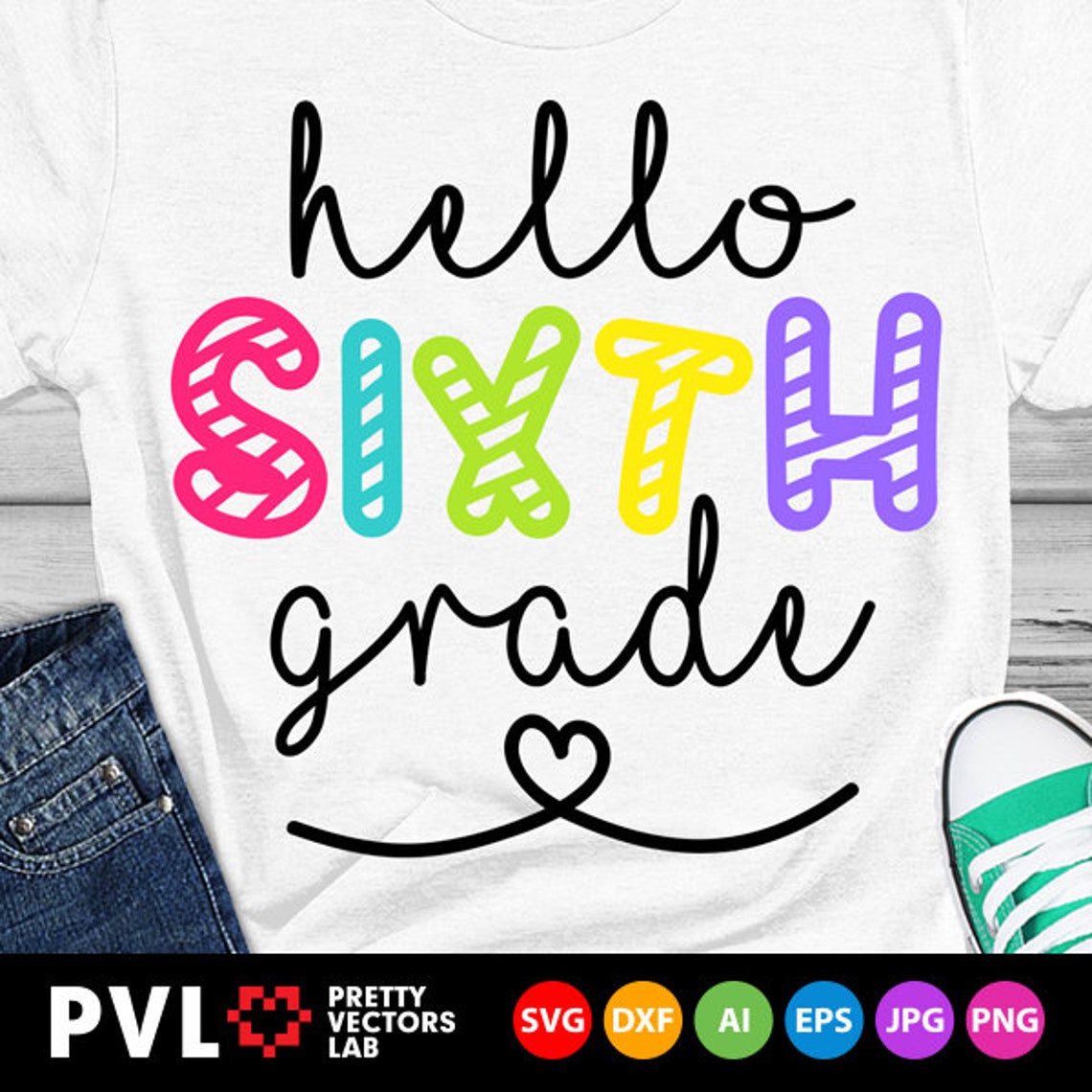 Hello Sixth Grade Svg Back To School Svg 6th Grade Svg | Etsy