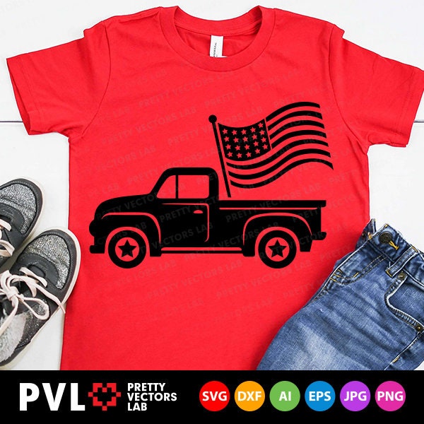 4th of July Truck Svg American Flag Svg USA Truck Cut Files - Etsy