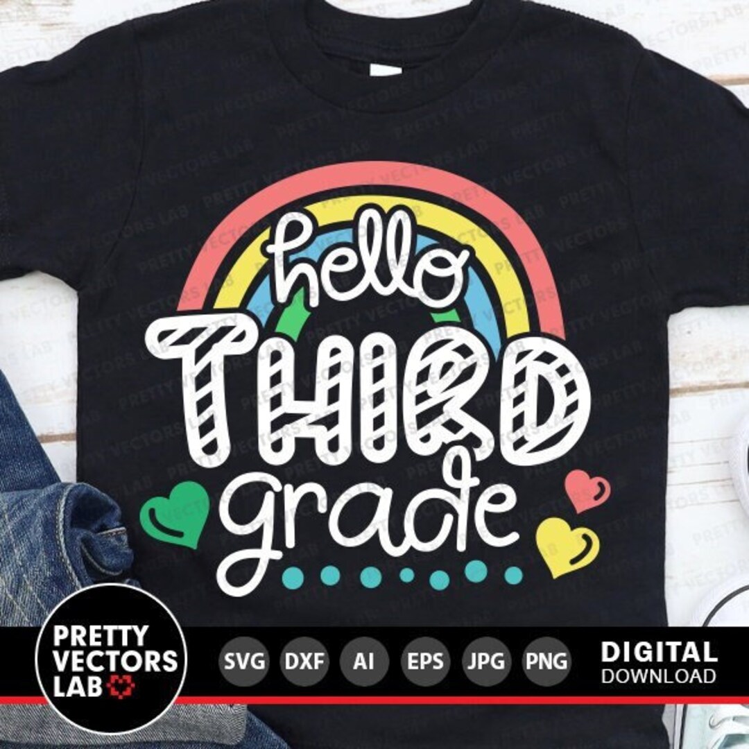 Hello Third Grade Svg, Back to School Svg, 3rd Grade Cut Files, Teacher ...