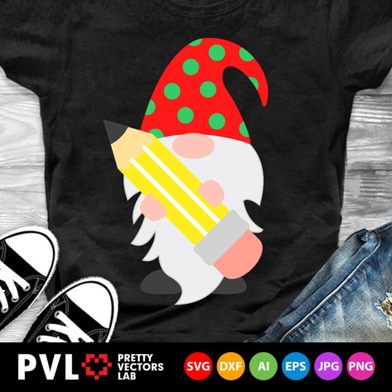 Back to School Gnome Svg Gnome With Pencil Svg Teacher Svg | Etsy