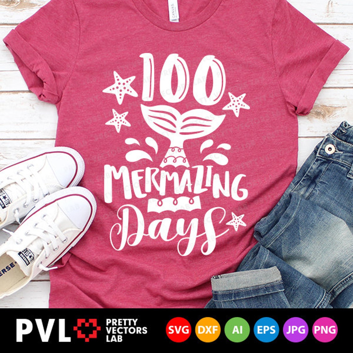 100 Mermazing Days Svg 100 Days of School Svg Girls 100th | Etsy