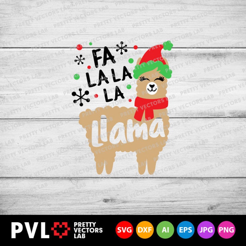 Christmas Svg Fa La La Llama Svg Kids Holiday Cut Files | Etsy