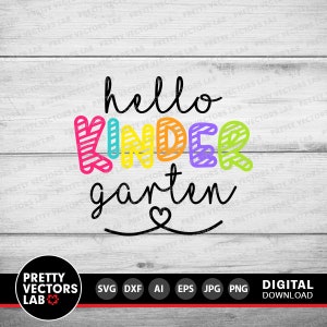 Hello Kindergarten Svg, Back to School Svg, Teacher Svg, Dxf, Eps, Png ...