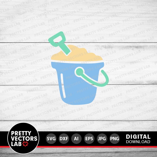 Beach Sand Bucket Svg Summer Cut Files Beach Svg Dxf Eps - Etsy