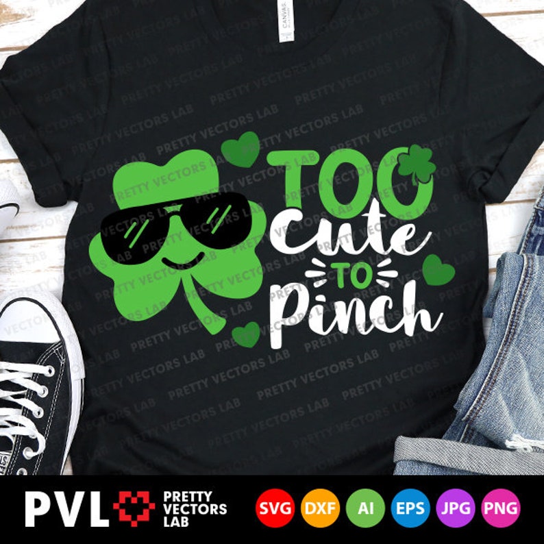 Too Cute to Pinch Svg St. Patrick's Day Svg Cute Clover | Etsy