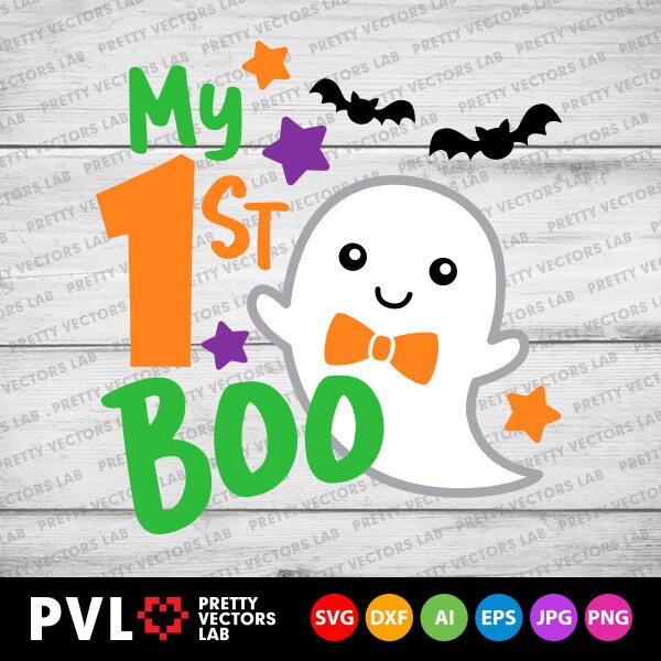 My 1st Boo Svg My First Halloween Svg Baby Boy Ghost Svg | Etsy