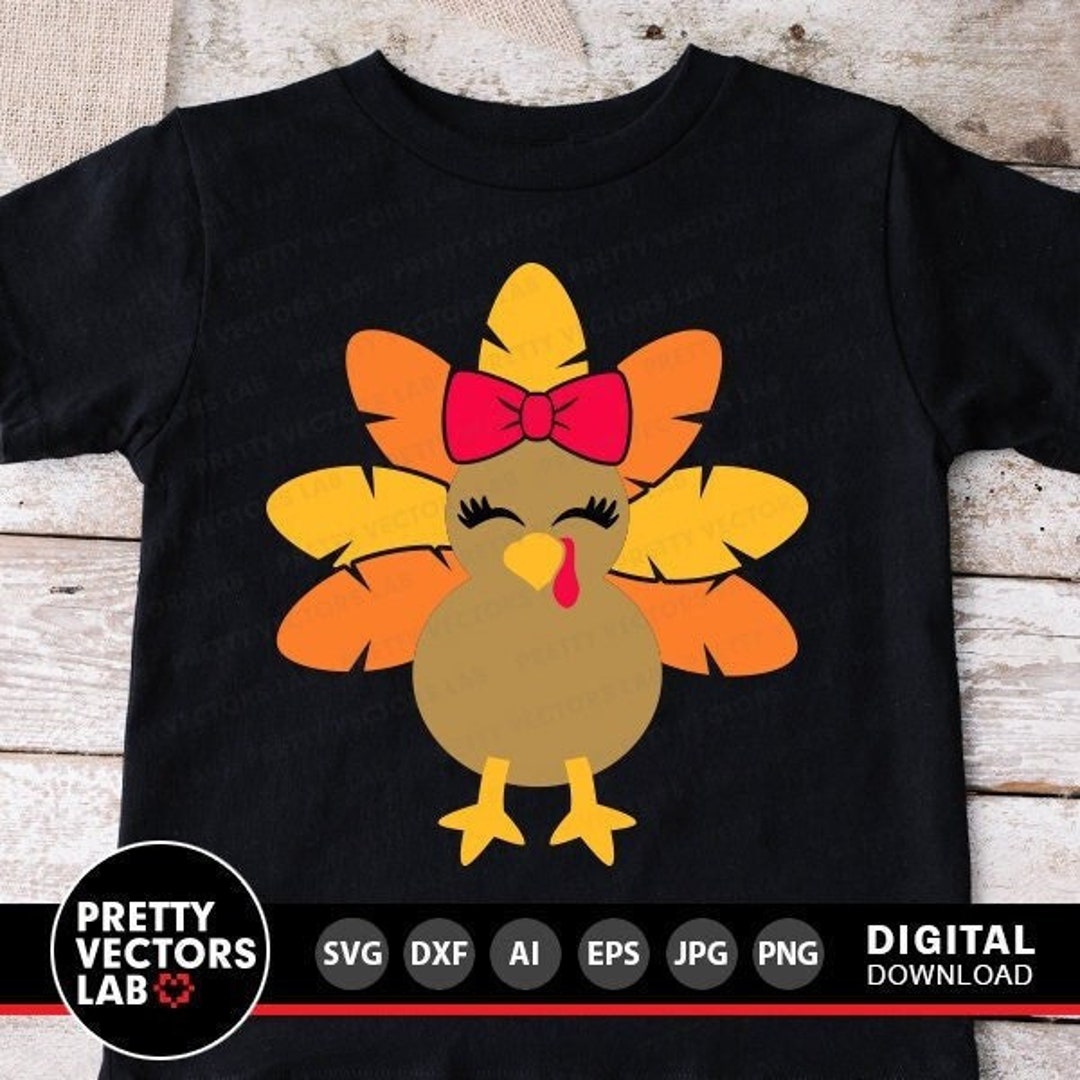 Girl Turkey Svg, Thanksgiving Svg Dxf Eps Png, Cute Fall Cut Files ...