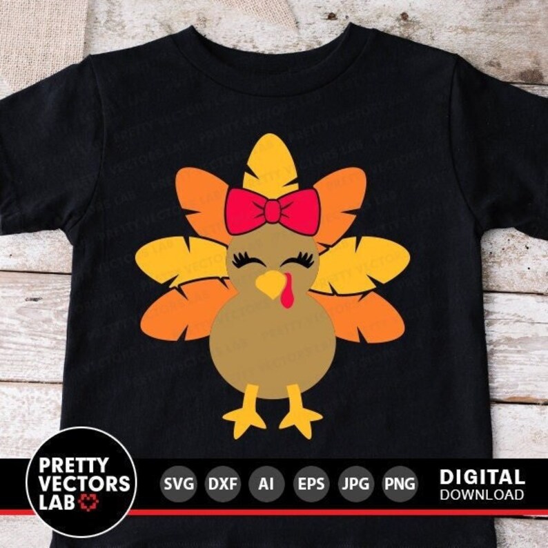 Girl Turkey Svg Thanksgiving Svg Dxf Eps Png Cute Fall Cut - Etsy