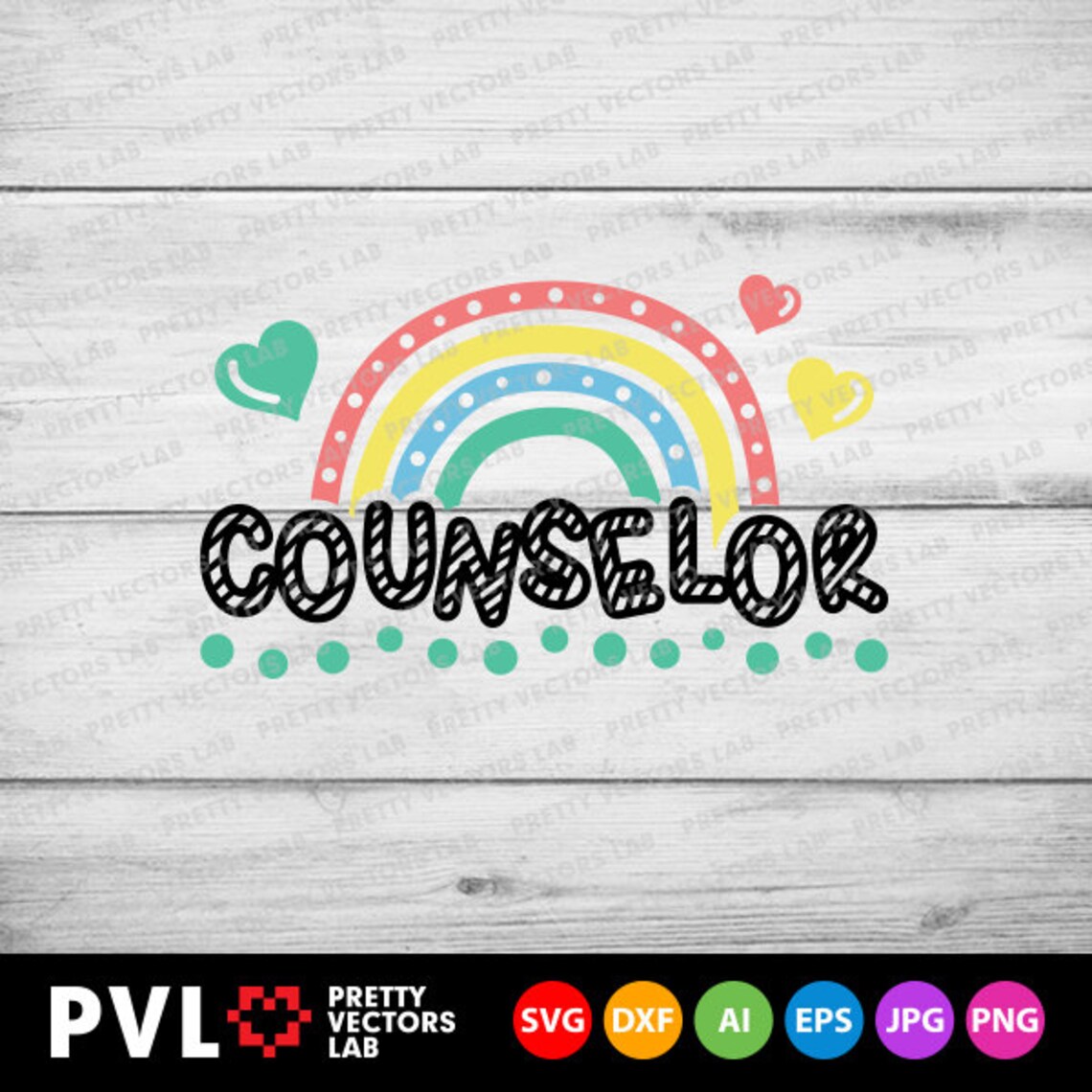 Counselor Svg Rainbow Svg Back To School Cut File School | Etsy