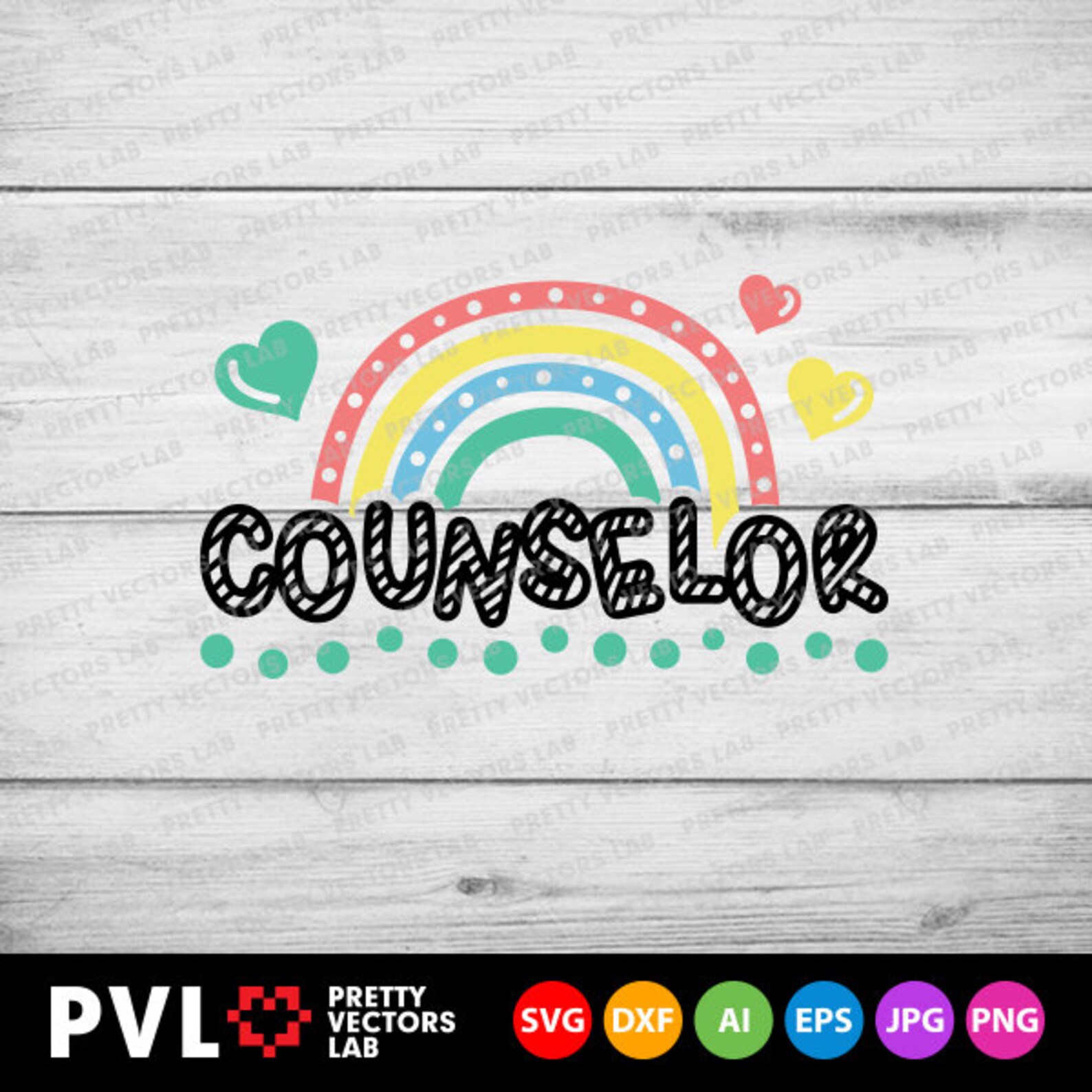 Counselor Svg Rainbow Svg Back To School Cut File School | Etsy