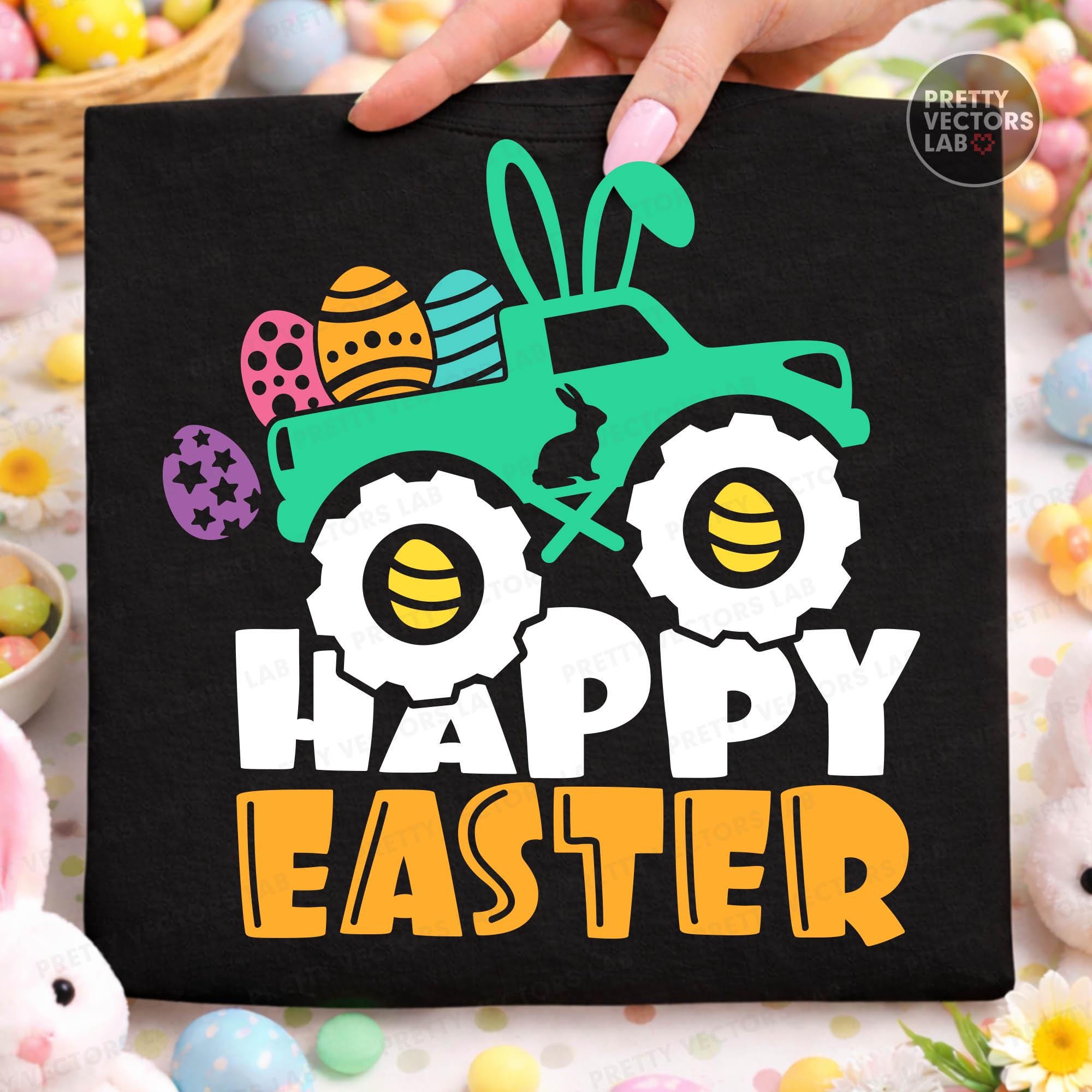 Easter Monster Truck PNG SVG, Happy Easter Svg Png, Bunny Clipart, Boys ...