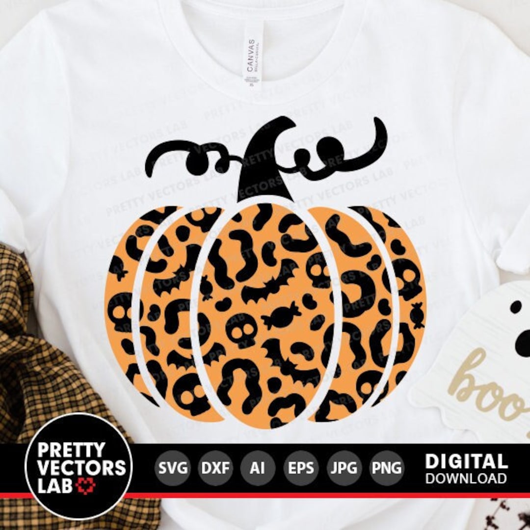 Pumpkin Svg, Halloween Cut Files, Leopard Print Svg, Fall Svg, Dxf, Eps ...