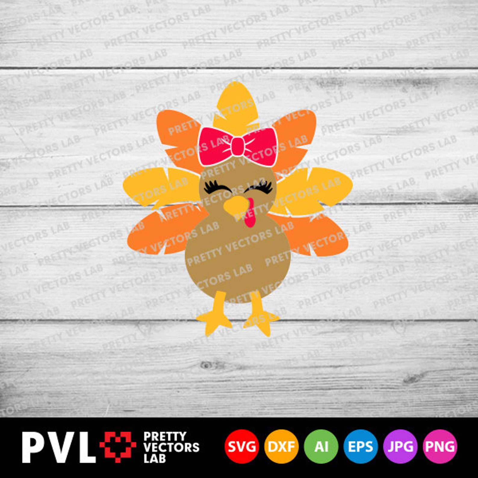 Girl Turkey Svg Thanksgiving Svg Dxf Eps Png Cute Fall Cut | Etsy