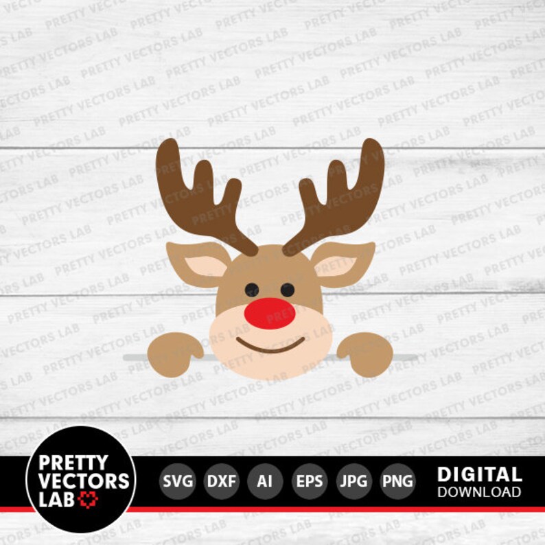 Christmas Svg Reindeer Face Cut Files Deer Svg Dxf Eps Png - Etsy