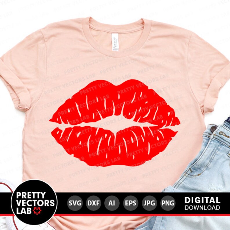 Kiss Svg Valentine's Day Svg Grunge Kiss Cut Files - Etsy