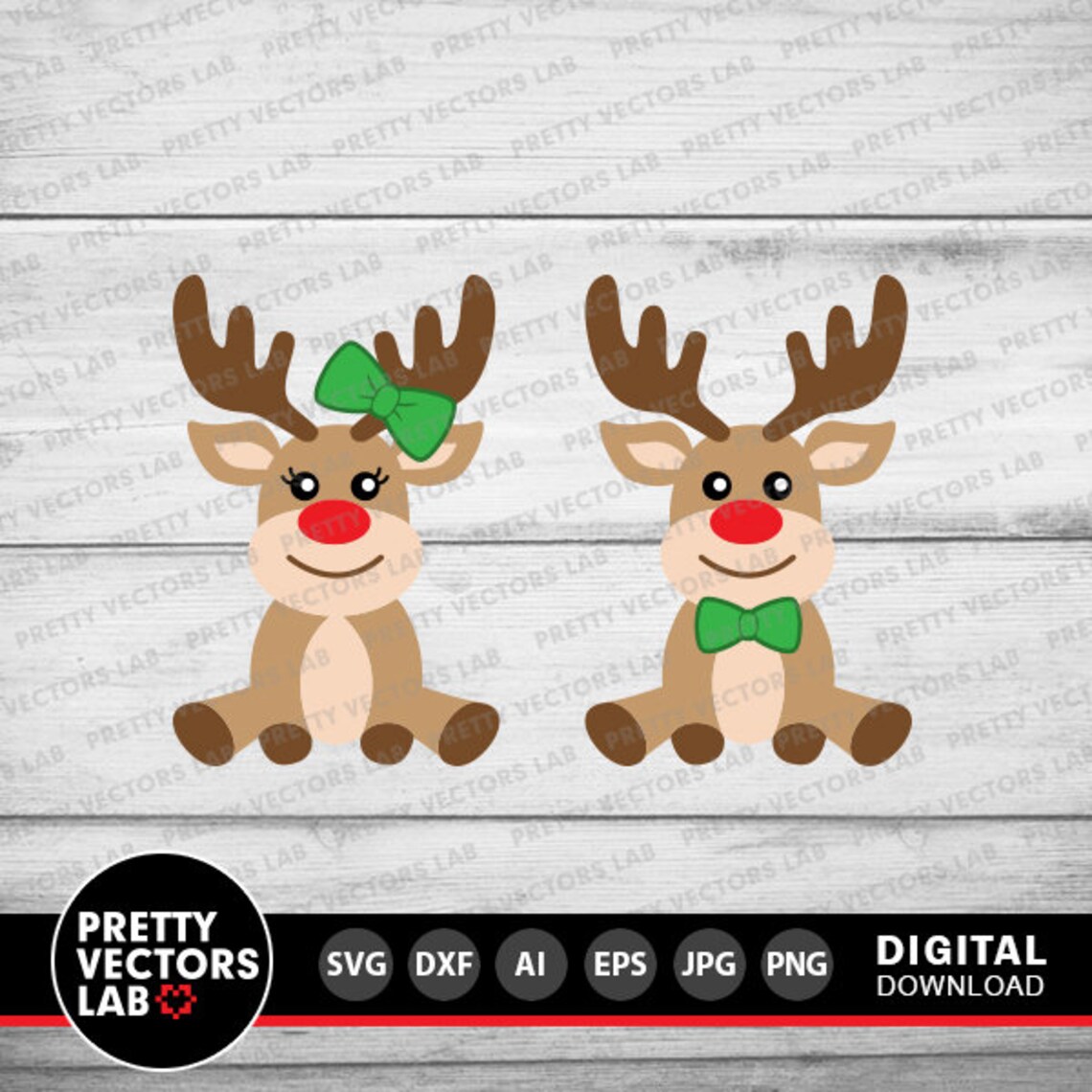 Reindeers Svg Christmas Svg Girl Boy Reindeer Svg Dxf Eps - Etsy