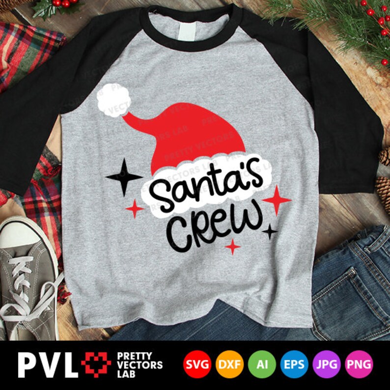 Santa's Crew Svg Christmas Svg Santa Hat Svg Dxf Eps | Etsy