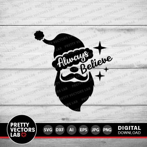 Christmas Svg, Believe Svg, Santa Svg Dxf Eps Png, Christmas Cut File ...