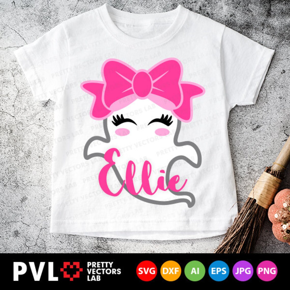 Girl Ghost Svg Halloween Cut Files Ghost With Bow Svg Girls | Etsy
