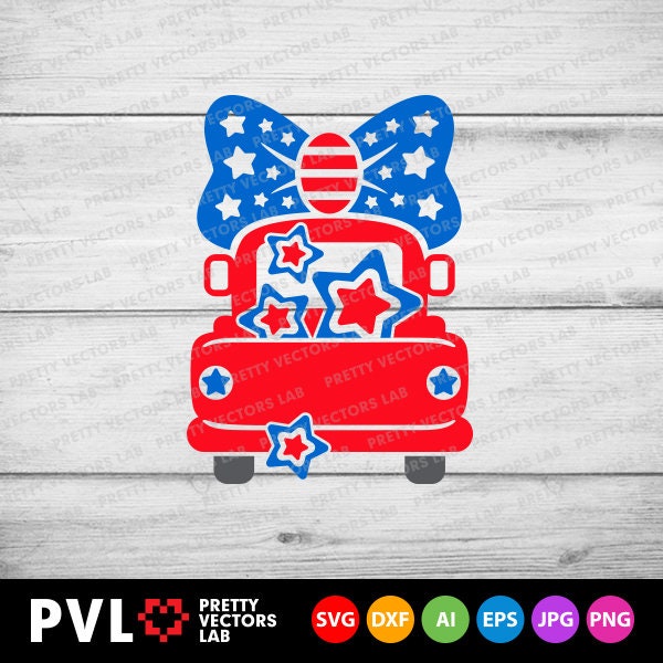 Patriotic Truck Svg 4th of July Svg USA Old Truck Cut Files | Etsy