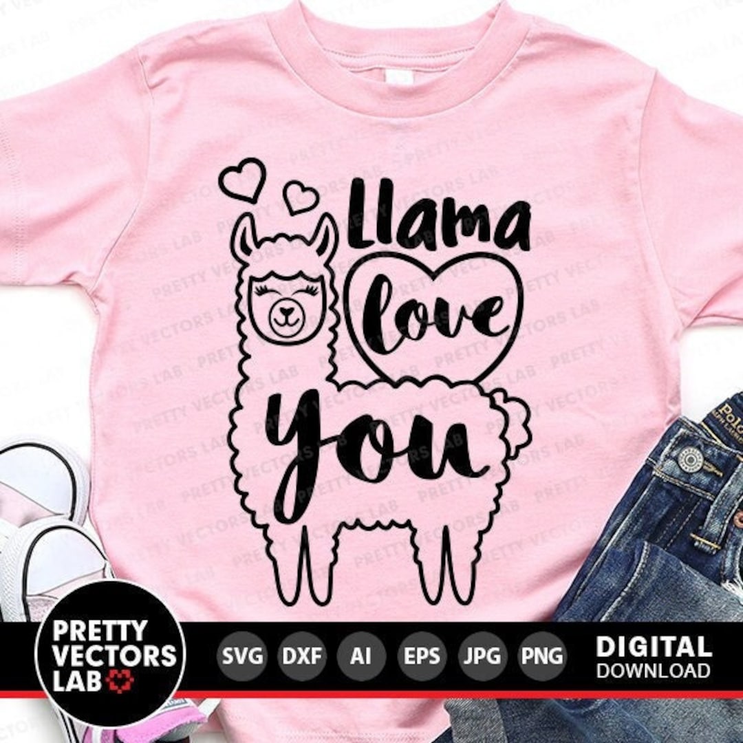 Valentine Llama Svg Llama Love You Svg Valentine's Day - Etsy