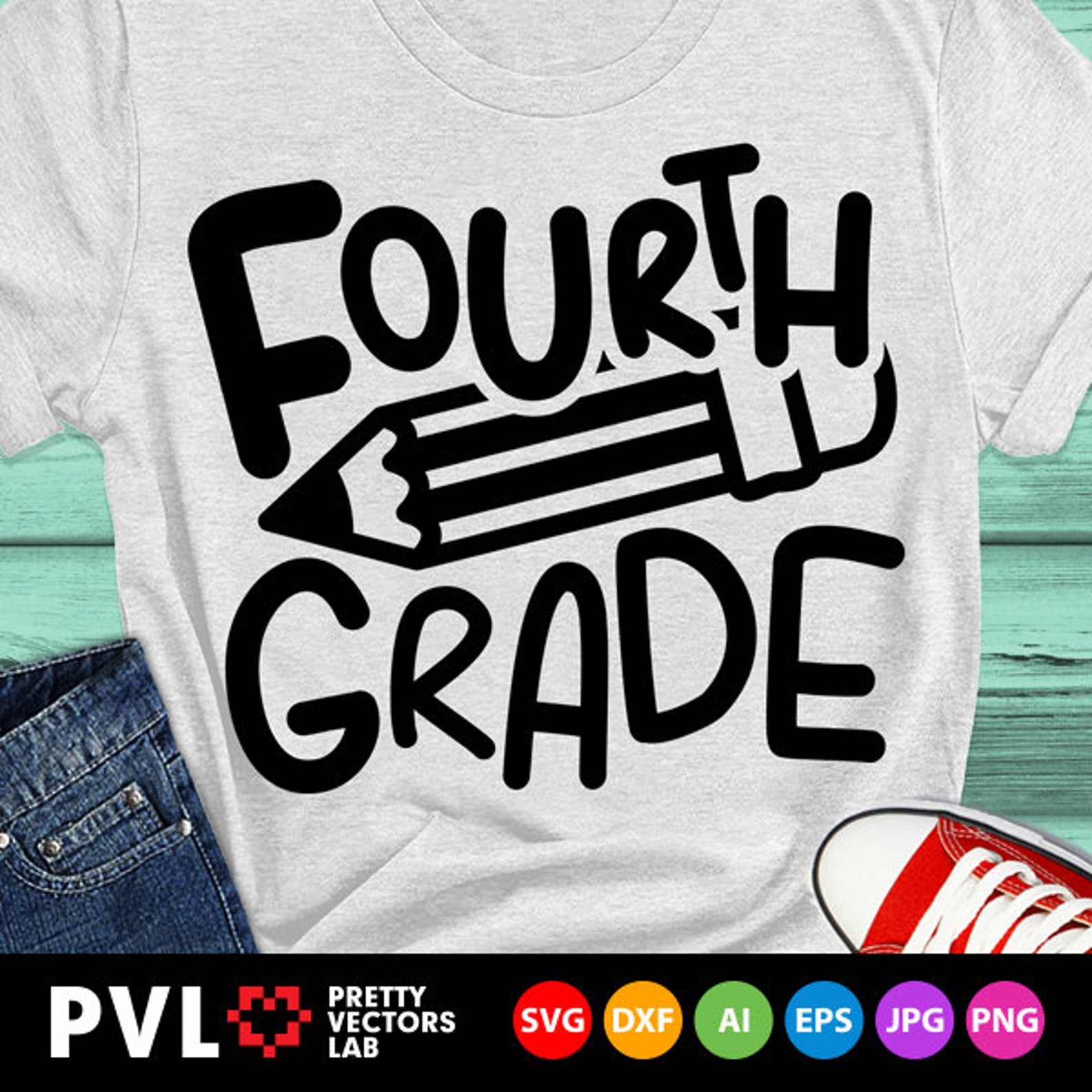 Fourth Grade Svg Back to School Svg 4th Grade Svg Dxf Eps | Etsy