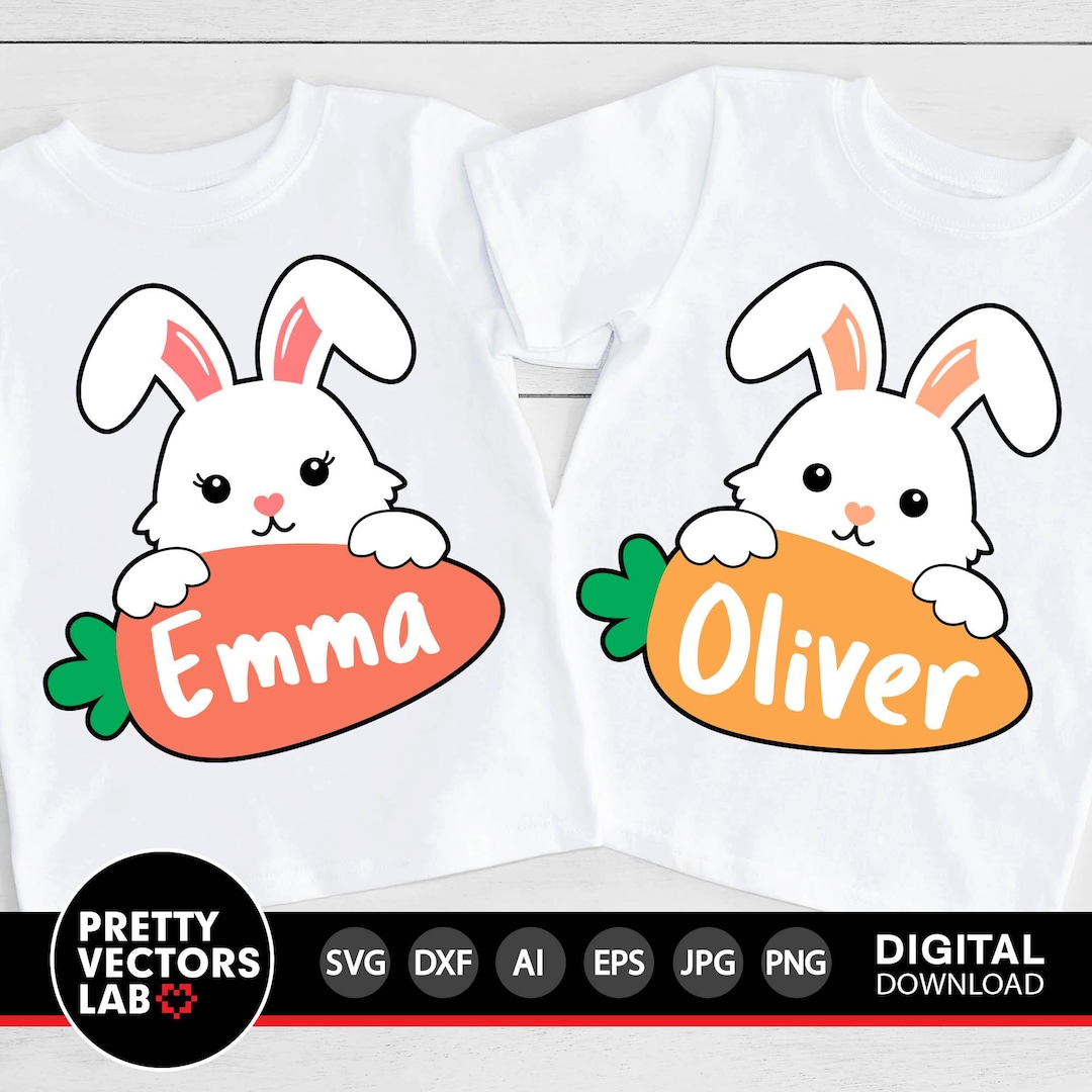Bunny Svg, Easter Laser Cut Files, Bunny With Carrot Svg Dxf Eps Png ...
