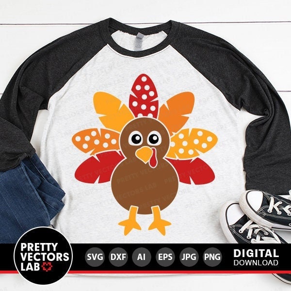 Turkey Svg, Thanksgiving Svg, Dxf, Eps, Png, Fall Cut File, Cute Turkey ...