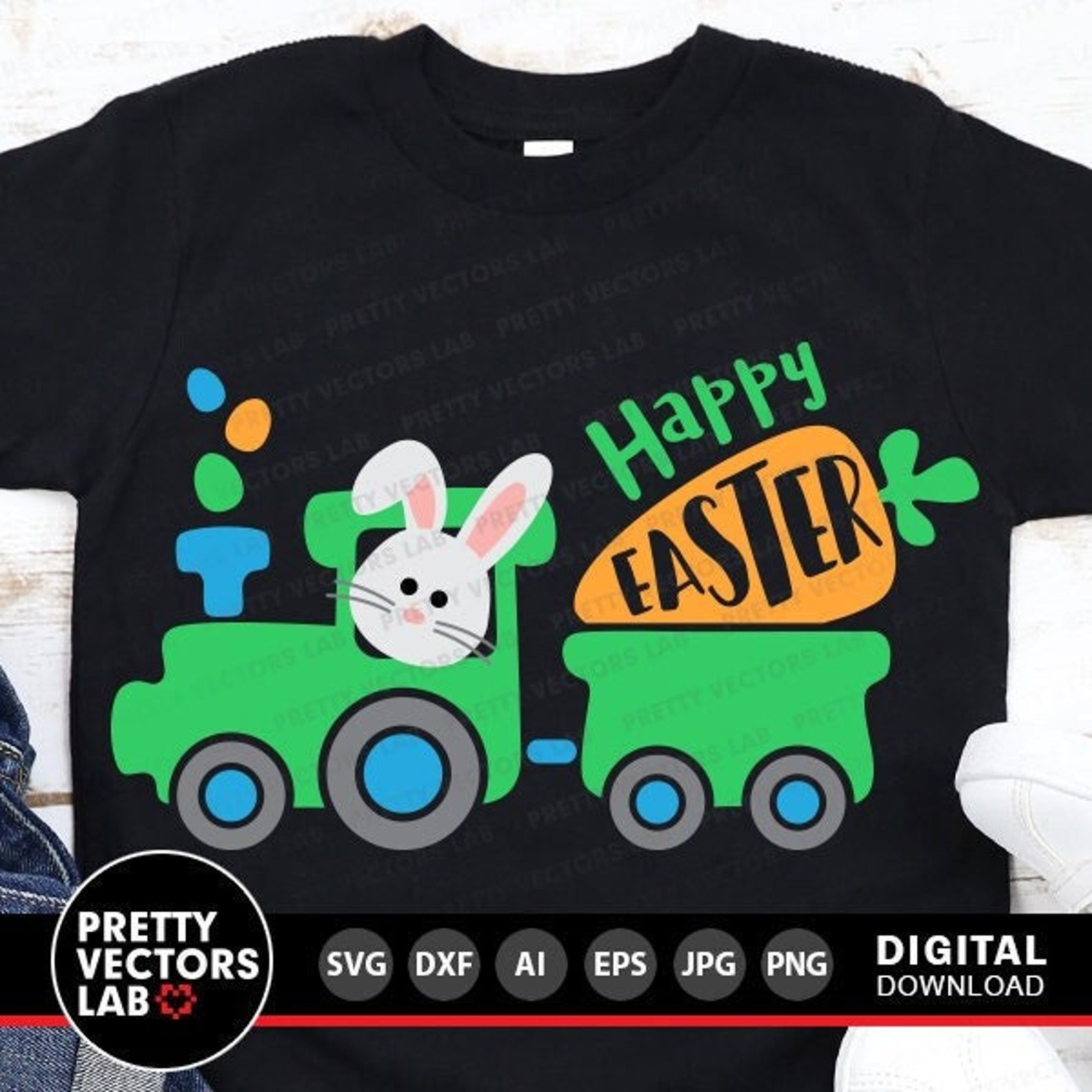 Easter Train With Carrot Svg, Bunny Cut Files, Happy Easter Svg Dxf Eps ...