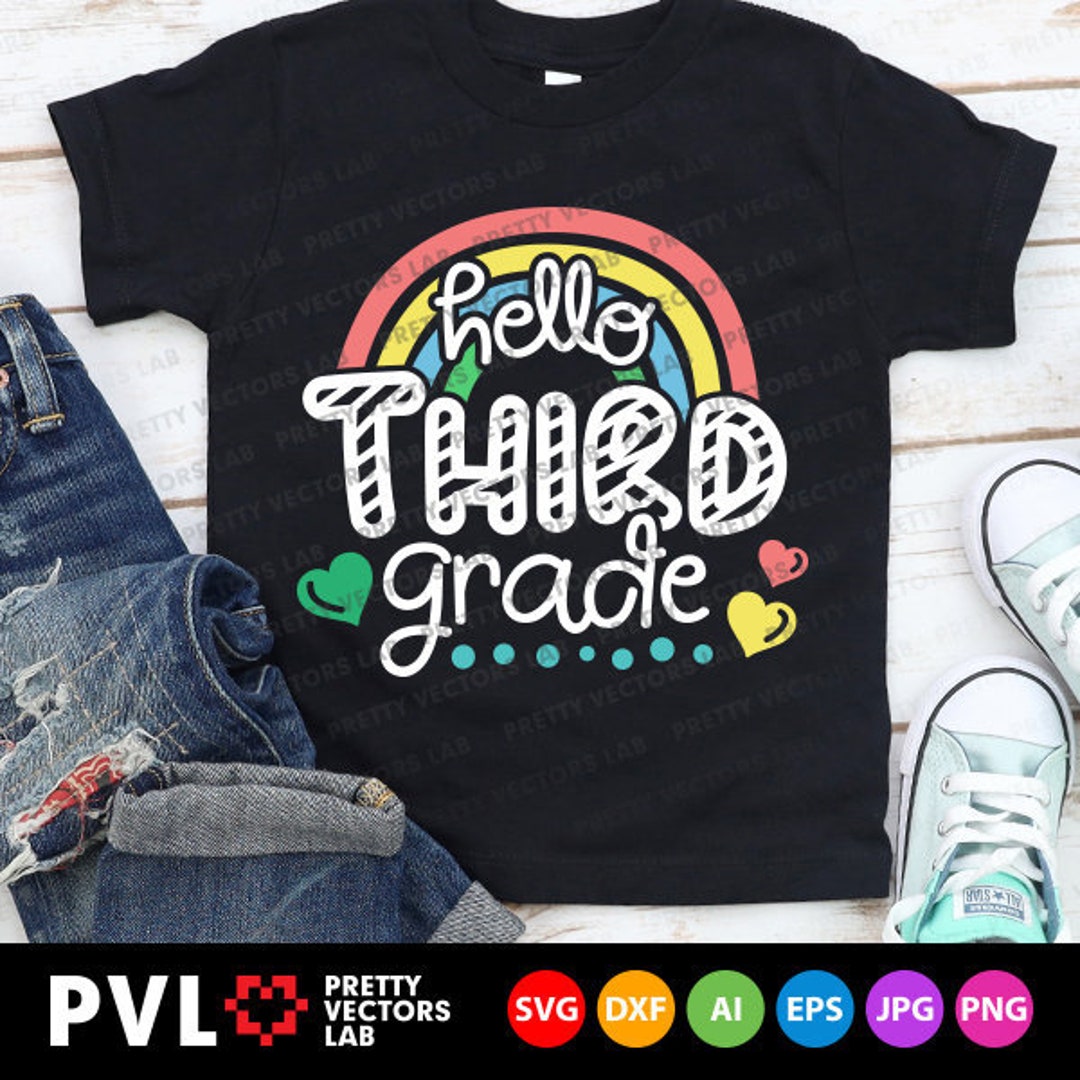 Hello Third Grade Svg Back to School Svg 3rd Grade Cut - Etsy