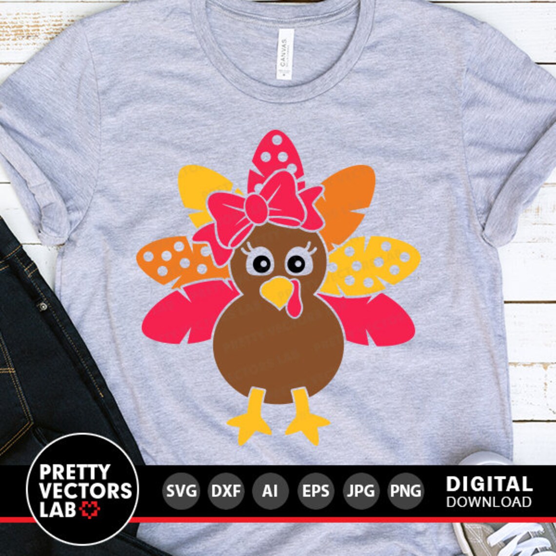 Girl Turkey Svg Thanksgiving Svg Dxf Eps Png Fall Cut - Etsy