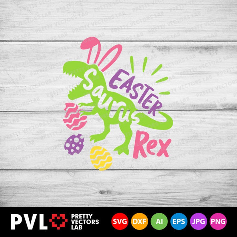 Easter Dinosaur Svg T-rex Bunny Svg Girls Easter Cut Files - Etsy