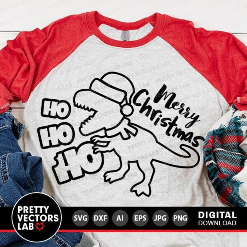 Christmas Dinosaur Svg Merry Christmas Svg Santa Dino - Etsy