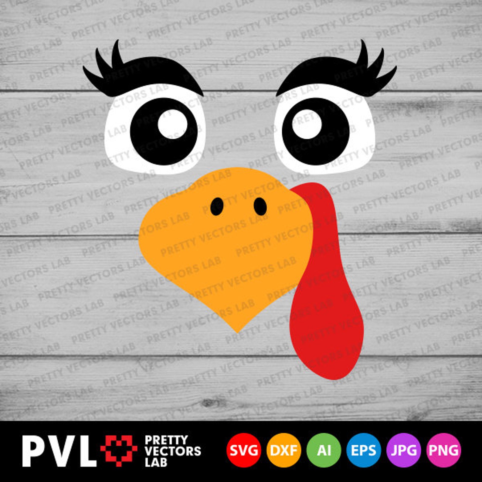 Girl Turkey Face Svg Cute Turkey Svg Thanksgiving Svg Dxf | Etsy