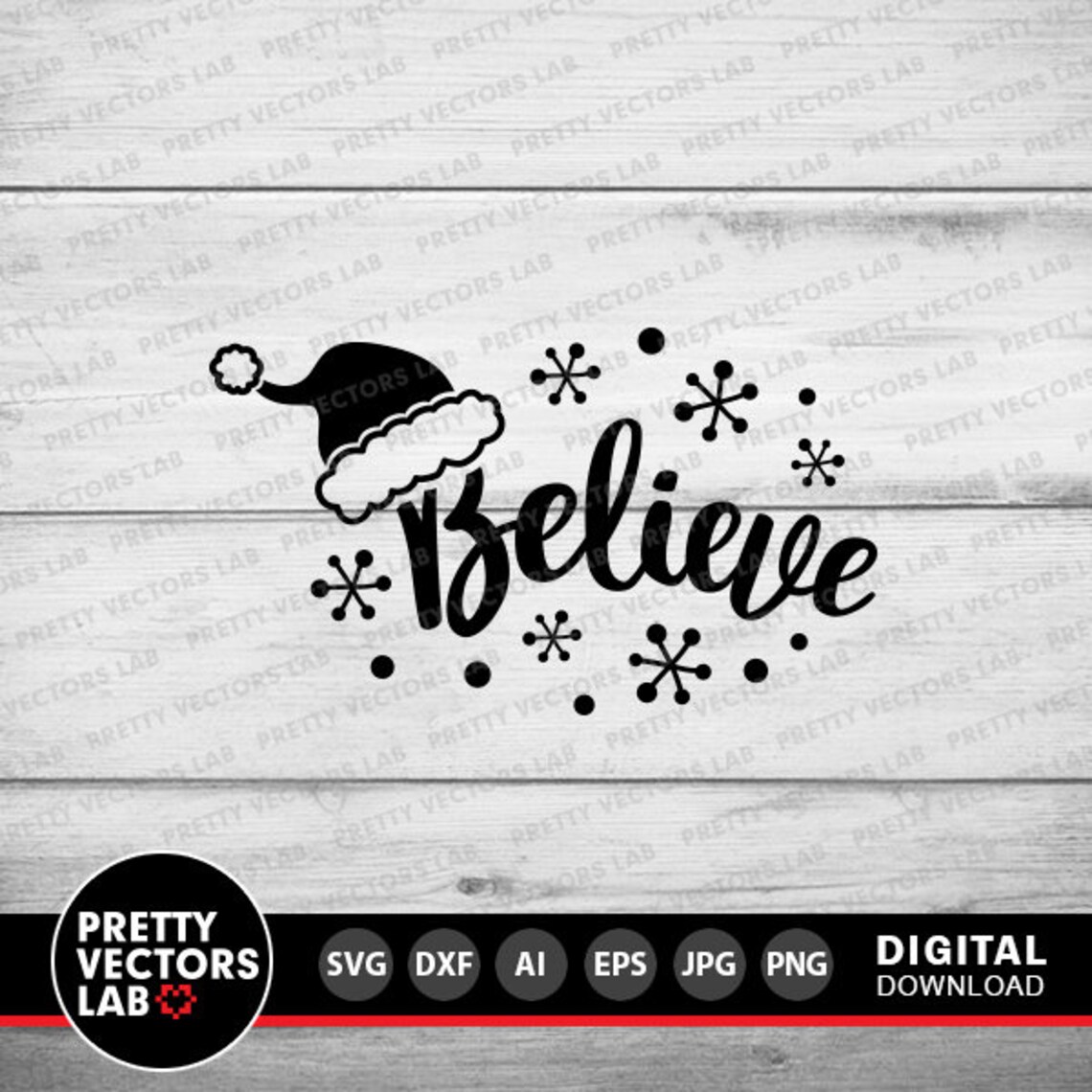 Believe Svg Christmas Svg Santa Hat Svg Dxf Eps Png - Etsy