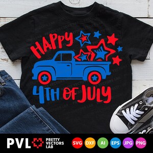 Happy 4th of July Svg, Patriotic Truck Cut Files, American Truck Svg ...