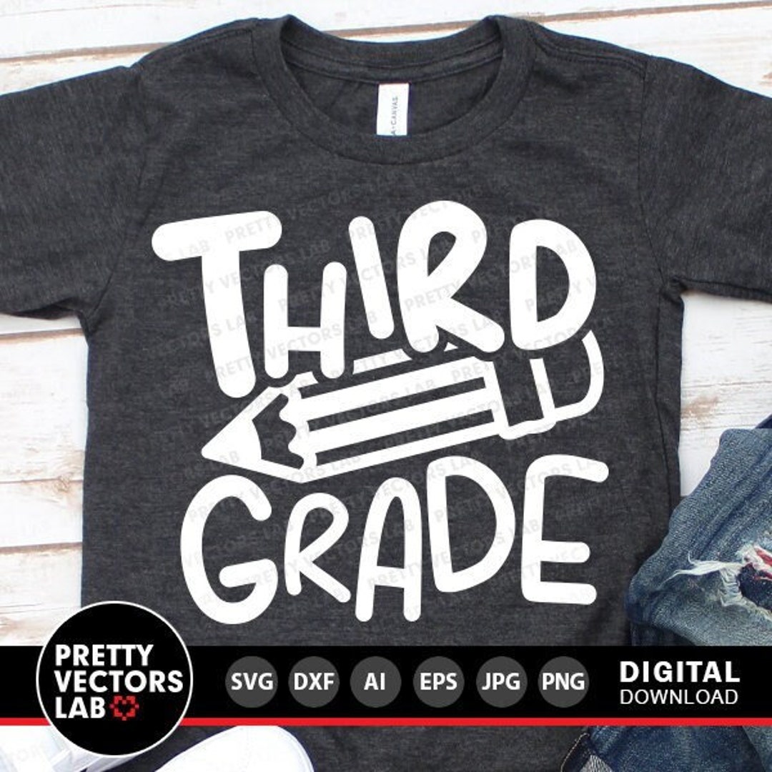 Third Grade Svg, Back to School Svg, 3rd Grade Svg, Teacher Svg, Dxf ...