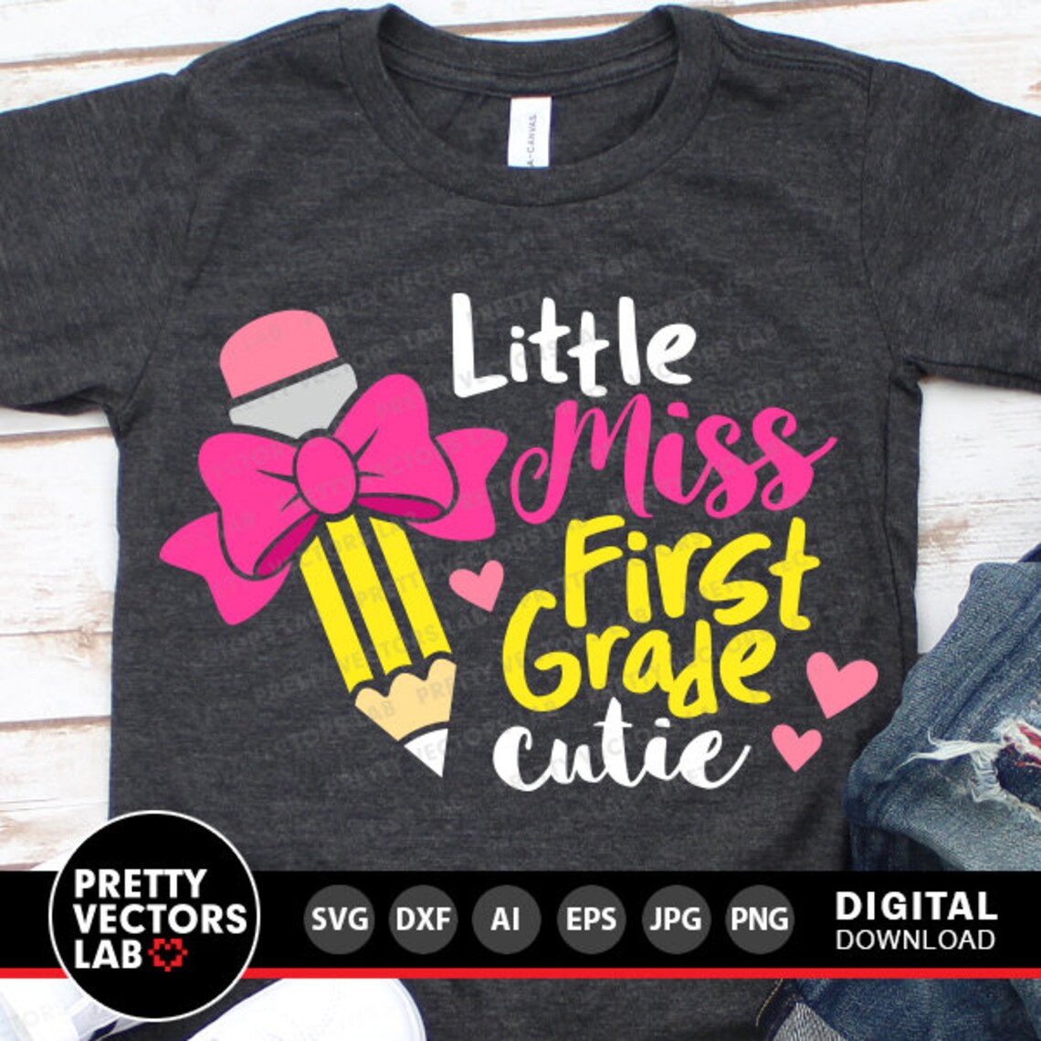 Little Miss First Grade Cutie Svg Back to School Svg 1st - Etsy