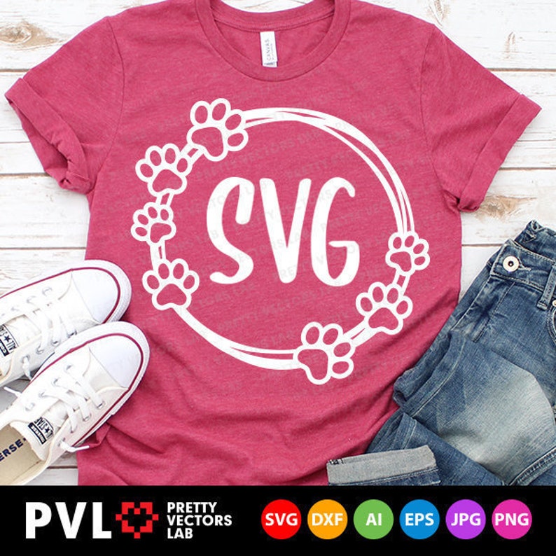 Paw Svg Paw Print Circle Cut File Paws Frame Clipart Dog | Etsy