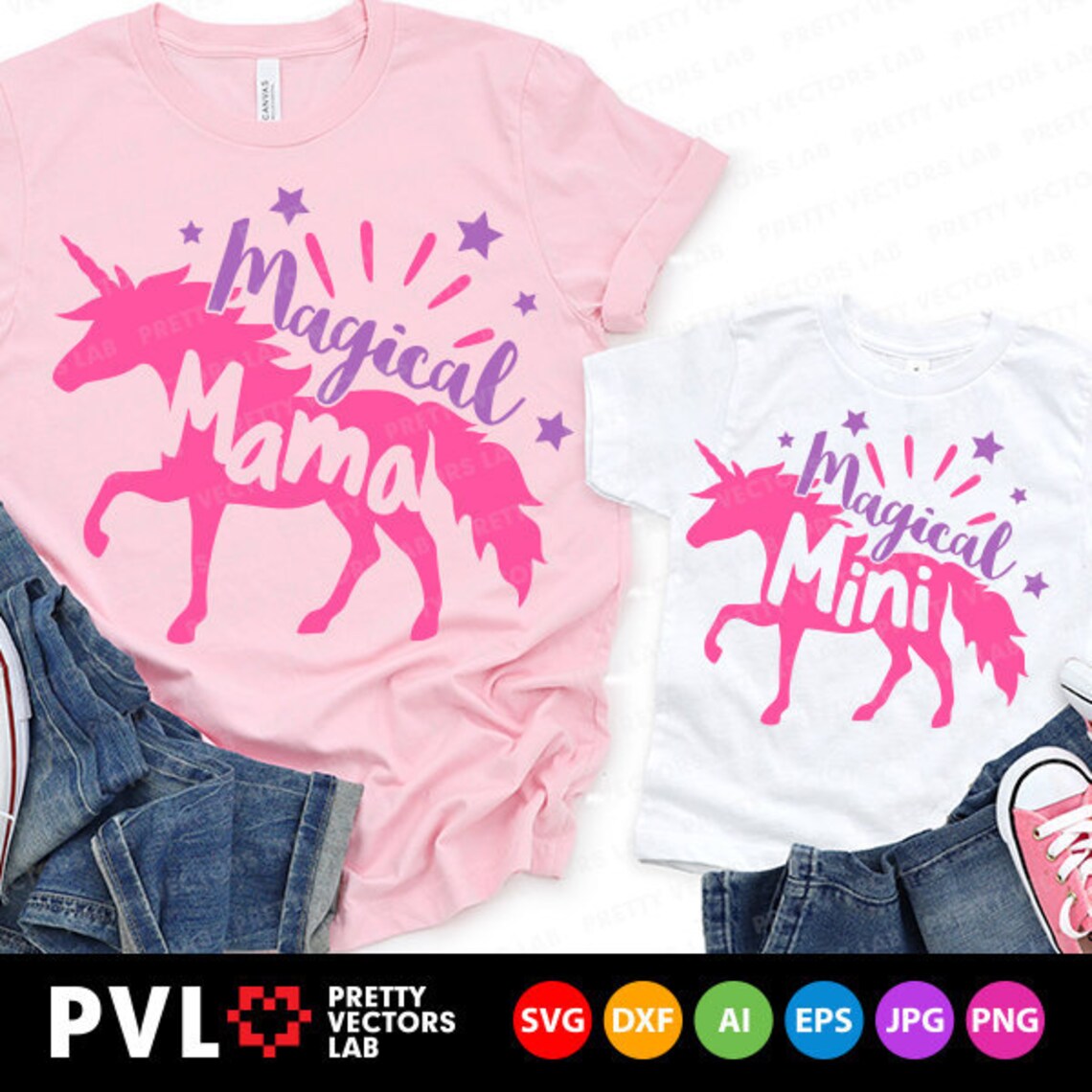 Magical Mama & Magical Mini Svg Unicorn Svg Mama Svg Mini | Etsy