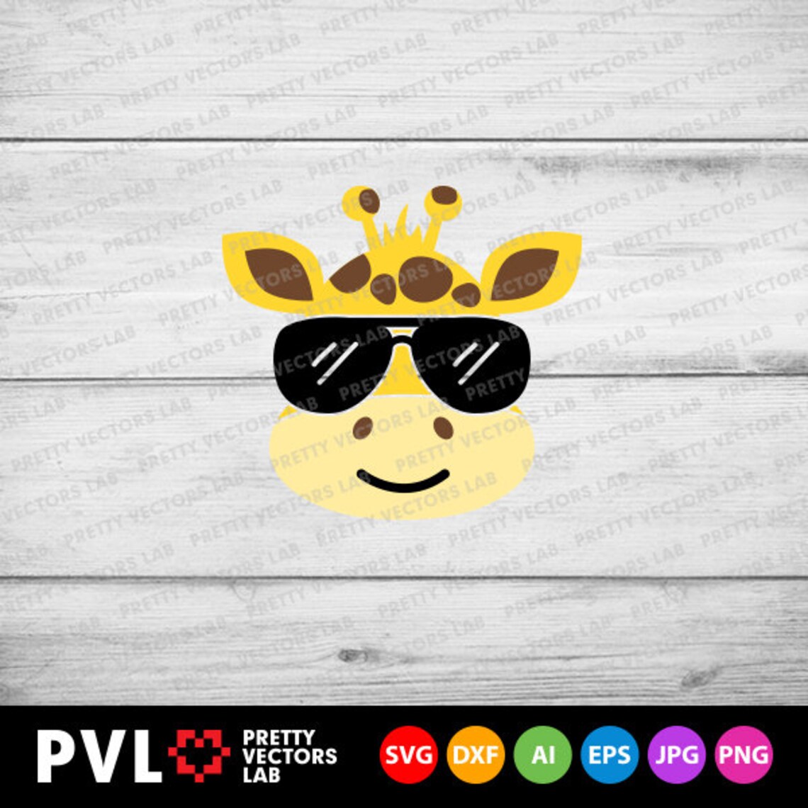 Giraffe Face Svg Giraffe With Sunglasses Svg Giraffe Boy Cut - Etsy