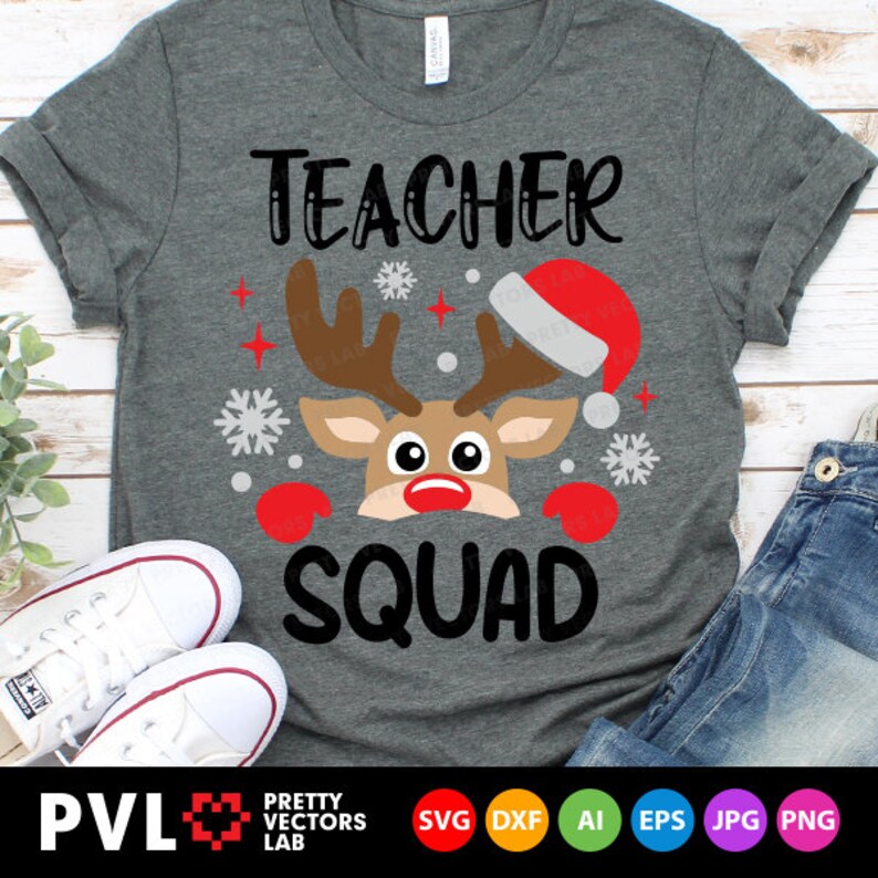 Teacher Squad Svg Christmas Svg Reindeer Svg Teacher Cut | Etsy