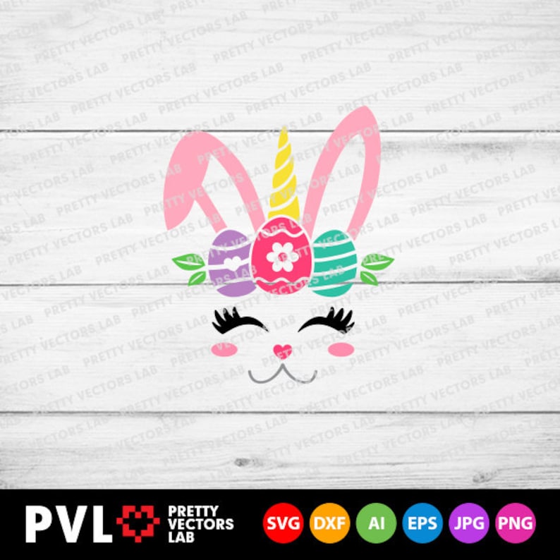 Bunny Unicorn Svg Easter Bunny Svg Easter Svg Bunny Face | Etsy
